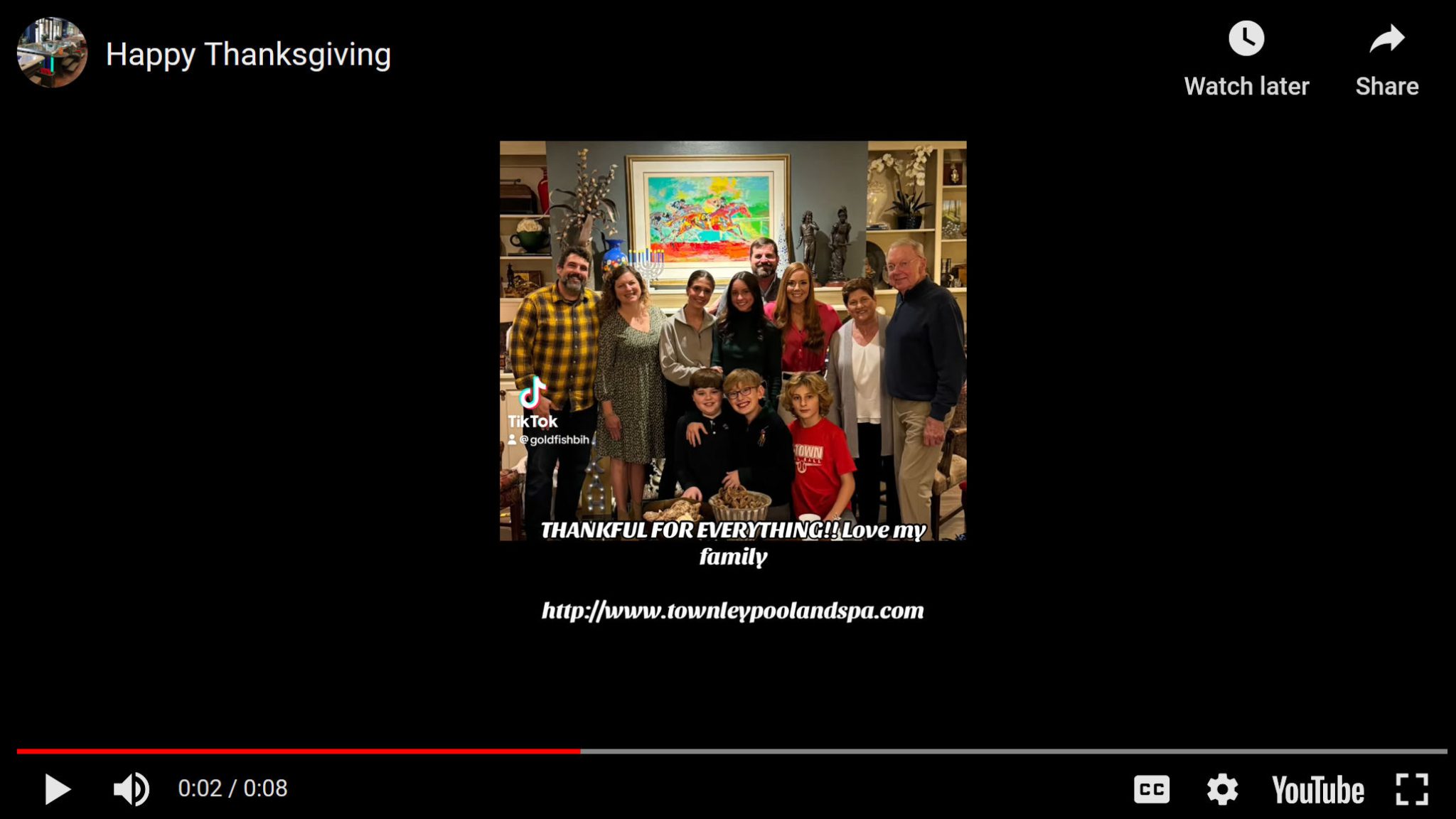 Happy Thanksgiving from Townley Pool and Spa